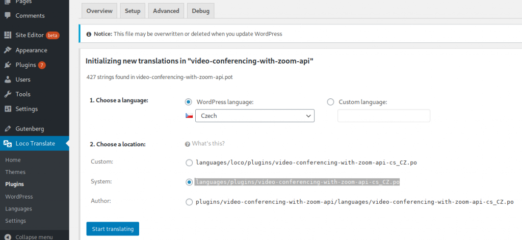 Saving new language/translation file on plugin update - Codemanas Solutions